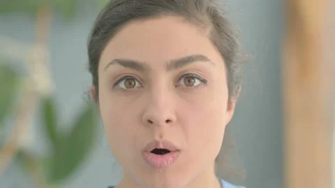 Close Up of Shocked Indian Woman Face | Stock Video | Pond5
