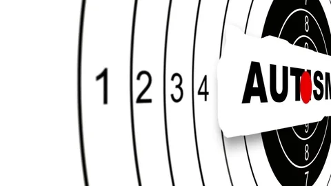 Close up Shooting target with word autis... | Stock Video | Pond5