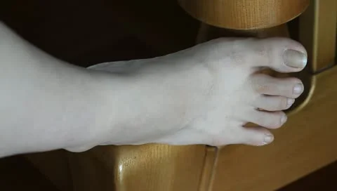 Close up shot of bare foot tapping on ta... | Stock Video | Pond5