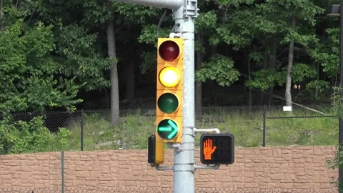 Close-up shot captures a traffic light t... | Stock Video | Pond5