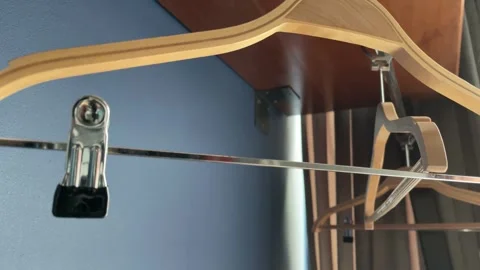 Close up shot cloth hanger and clipper i... | Stock Video | Pond5