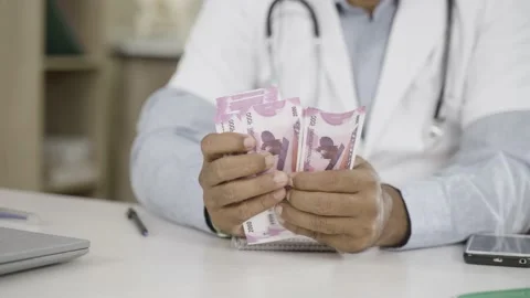 close up shot of doctor counting money a... | Stock Video | Pond5