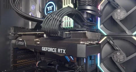 Close-up shot of expensive custom pc wit... | Stock Video | Pond5