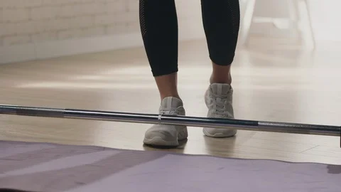 Close up shot of female athlete lifting ... | Stock Video | Pond5