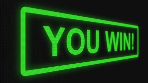 Close up shot pixel screen of "You win" ... | Stock Video | Pond5
