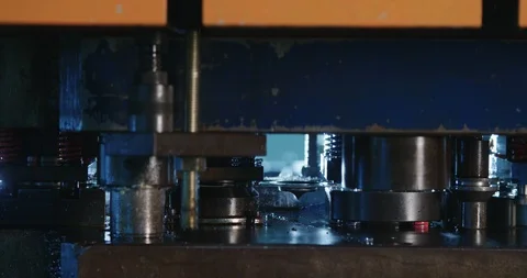 Close up shot of a punch press forming m... | Stock Video | Pond5