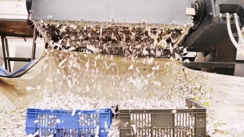 Close-up shot of shredded paper overflow... | Stock Video | Pond5