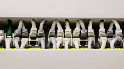 Close up shot of structured cabling. Ind... | Stock Video | Pond5