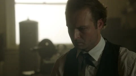 Close-up shot of Thomas Edison in deep t... | Stock Video | Pond5