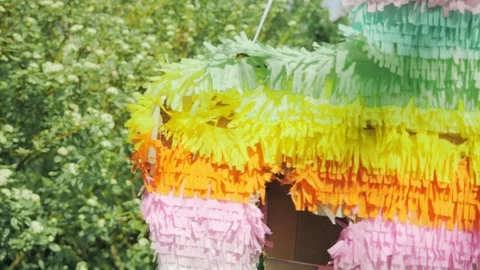 Close-up of the side of the pinata after... | Stock Video | Pond5