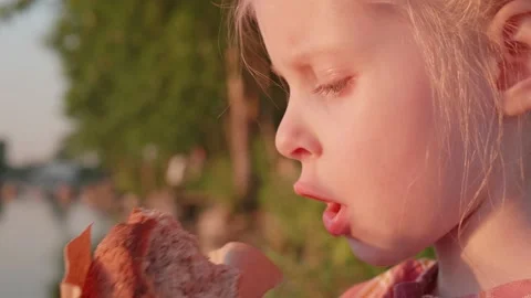 Close up side view of caucasian cute blo... | Stock Video | Pond5