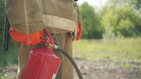 Close up side view of firefighter with a... | Stock Video | Pond5