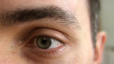 close up side view of green human eye an... | Stock Video | Pond5