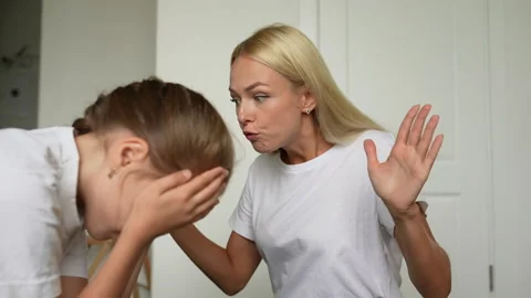 Close-up side view of little girl crying... | Stock Video | Pond5