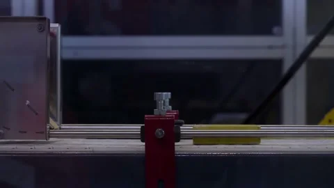 Close up side view of a modern conveyor ... | Stock Video | Pond5