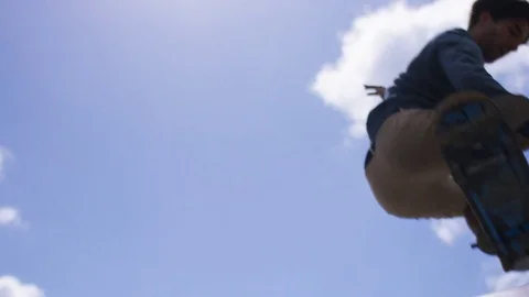 Close up of skateboarder doing an ollie ... | Stock Video | Pond5