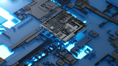 Close up Slow motion Inside Microchip CP... | Stock Video | Pond5