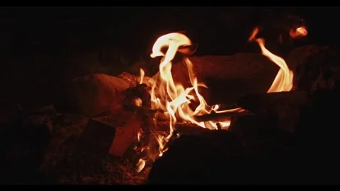 Close-up slow motion shot of a fire flam... | Stock Video | Pond5