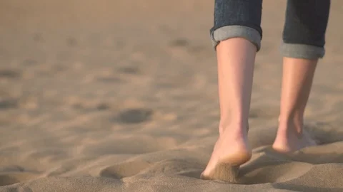 Close up, Slow motion. Woman feets walki... | Stock Video | Pond5