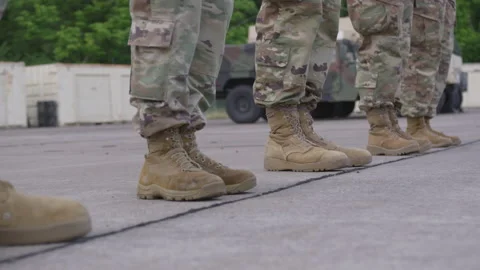 Close up of Soldiers Feet in Formation | Stock Video | Pond5
