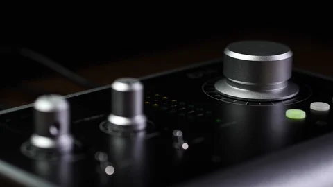 Close-up, sound control panel. Male hand... | Stock Video | Pond5
