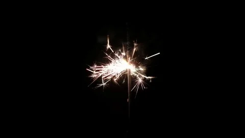 Close-Up - Sparkler Burns in the Dark, o... | Stock Video | Pond5