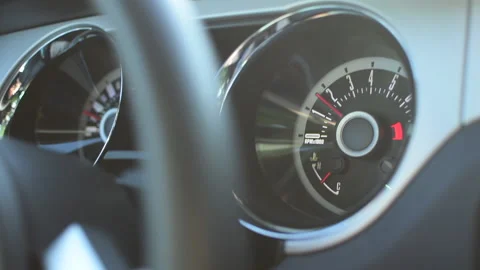 Close up of Speedometer in Ford Mustang ... | Stock Video | Pond5