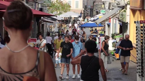 Close static shot of people walking in A... | Stock Video | Pond5