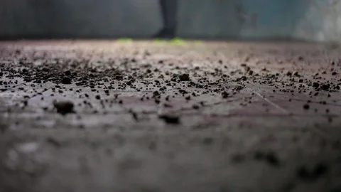 Close up still shot of footsteps of an i... | Stock Video | Pond5