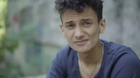 Close-up of stressed Gypsy man crying an... | Stock Video | Pond5