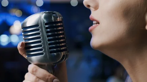 Close-up of Talented Young Woman Singing... | Stock Video | Pond5
