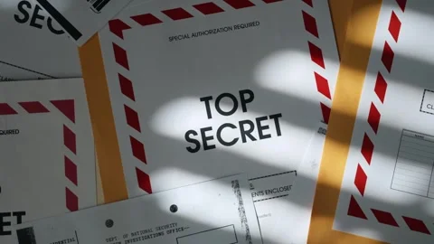 Close up on Top Secret label on manila e... | Stock Video | Pond5