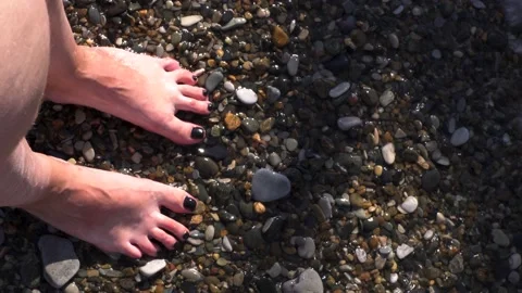 Close up top view of feet of young woman... | Stock Video | Pond5