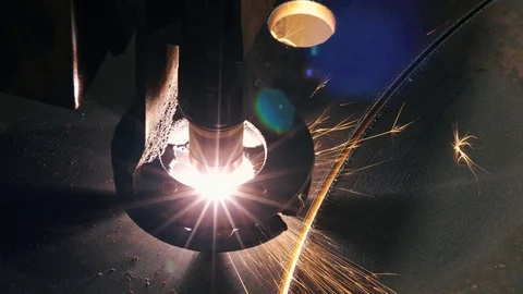 Close-up Top View Of The Laser Head Cuts... | Stock Video | Pond5