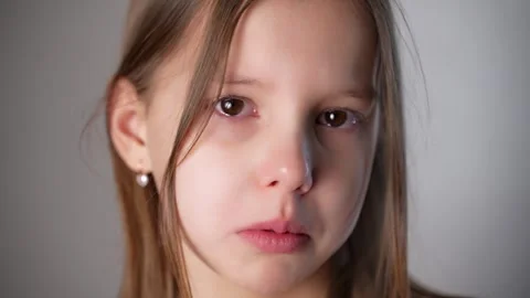 Close up upset cute girl looking sad cry... | Stock Video | Pond5