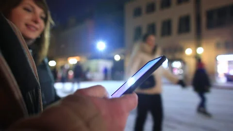 Close-up using phone in hands outdoors a... | Stock Video | Pond5