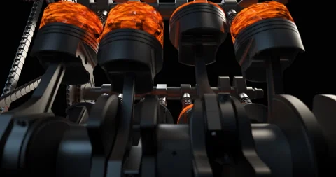 Close Up V8 Engine With Working Pistons ... | Stock Video | Pond5