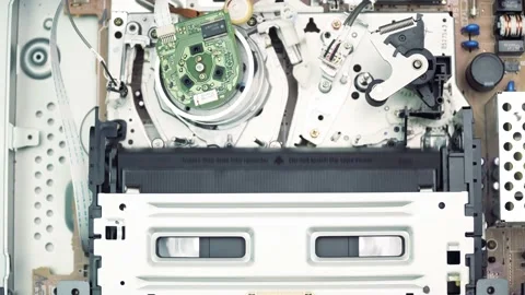 Close-up a VHS video cassette recorder t... | Stock Video | Pond5