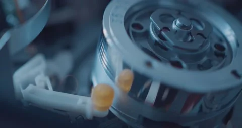 Close up of VHS video tape head spinning... | Stock Video | Pond5
