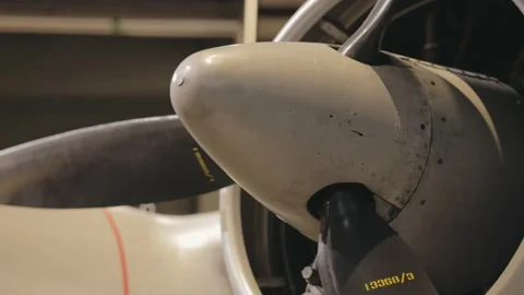 Close-Up View Of An Aircraft Engine Prop... | Stock Video | Pond5