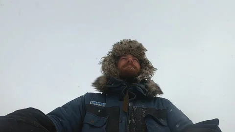 Close view from below of face of man in ... | Stock Video | Pond5