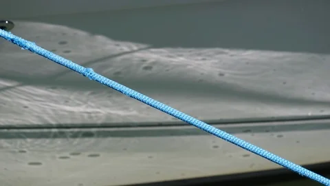 Close Up View of Blue Nautical Rope with... | Stock Video | Pond5