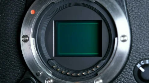 Close up view of camera sensor shutter m... | Stock Video | Pond5
