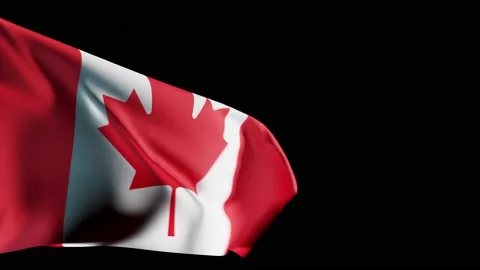 Close-up view of Canadian flag flapping ... | Stock Video | Pond5
