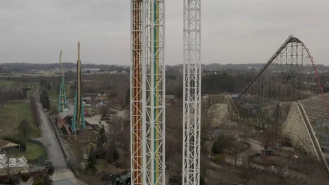 Close view of the Fall ride on a amuseme... | Stock Video | Pond5