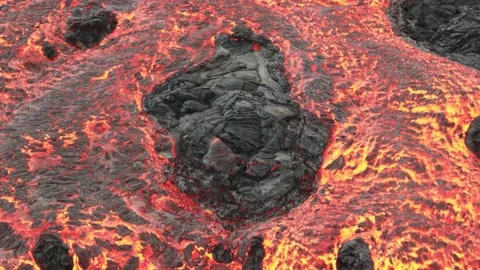 Close-up view of flowing lava, great for... | Stock Video | Pond5