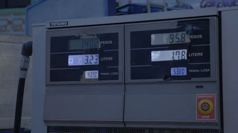 Close up view of fuel pump with display ... | Stock Video | Pond5