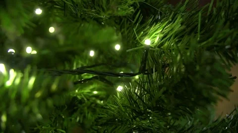 Close up view inside a christmas tree li... | Stock Video | Pond5