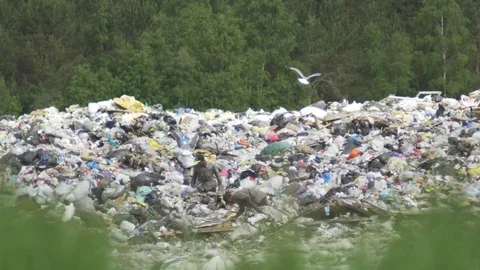Close up view of a landfill dump site , ... | Stock Video | Pond5