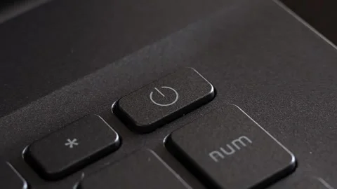 Close up view of laptop power button, no... | Stock Video | Pond5